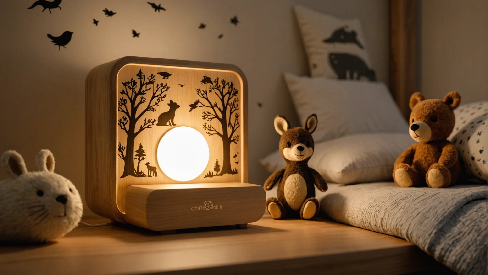 Veilleuse en bois pour enfants : Éclat écologique et design